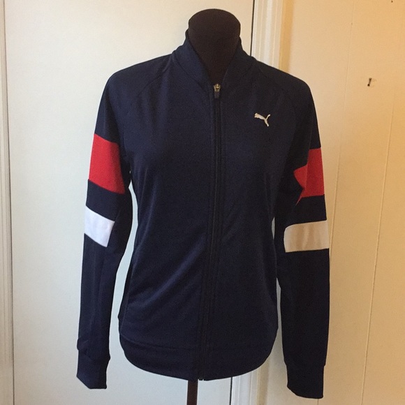 Puma | Jackets & Coats | Puma Redwhiteblue Track Jacket | Poshmark